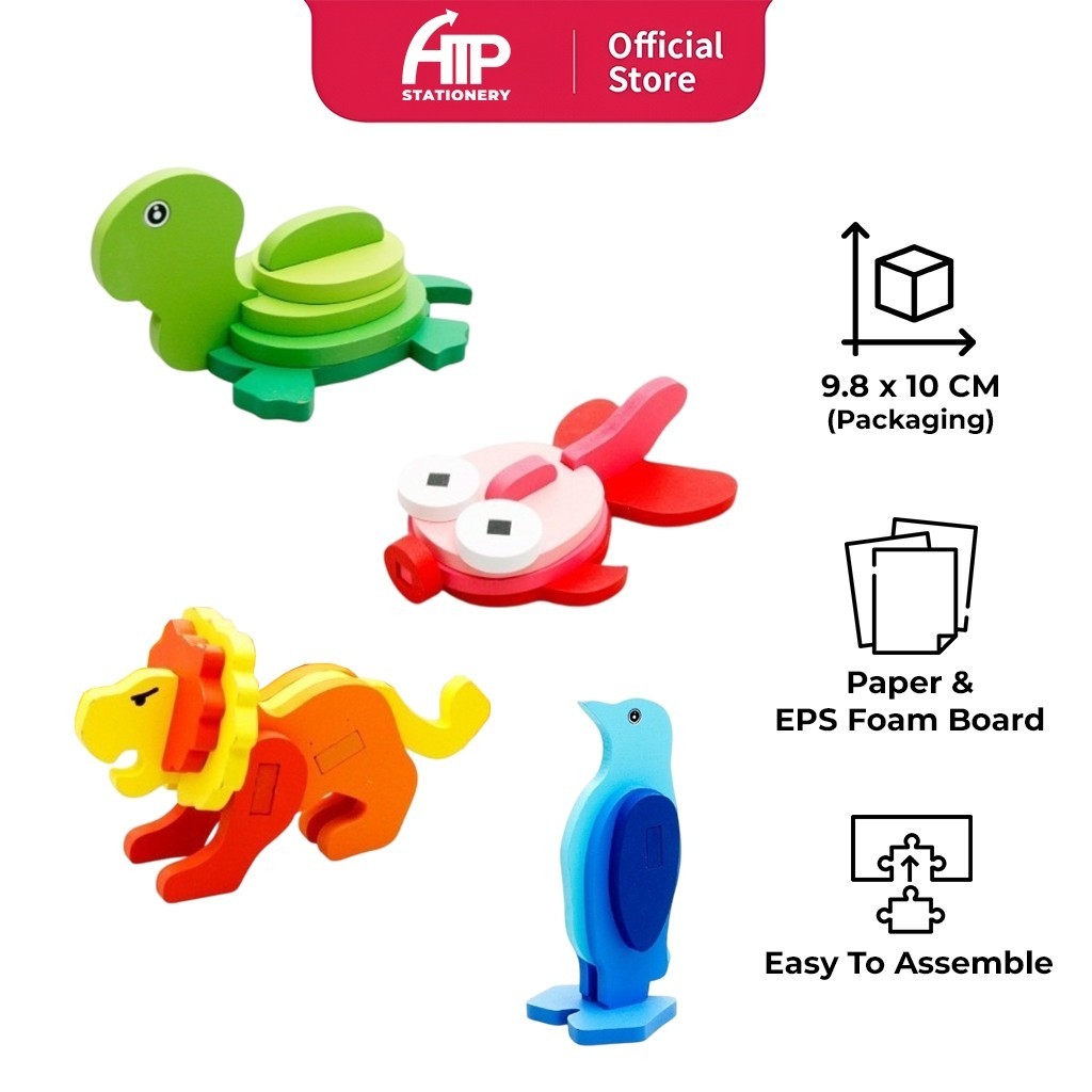 Animal 3D Puzzle Kids Adult Wooden Art Craft Puzzle Building Block ...
