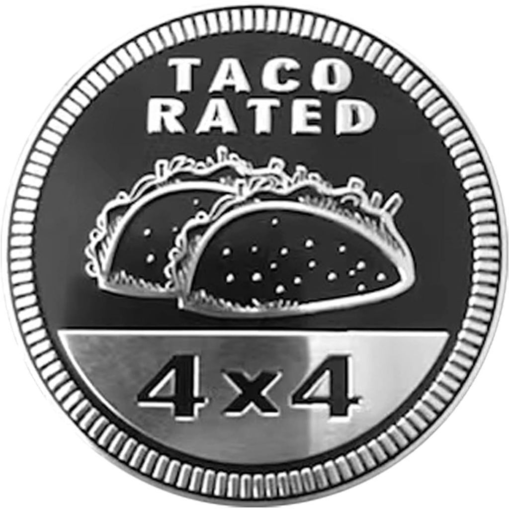 Taco Badge Rated Car Emblem, 4 x 4 Metal Automotive Badge 3D Metal Taco ...