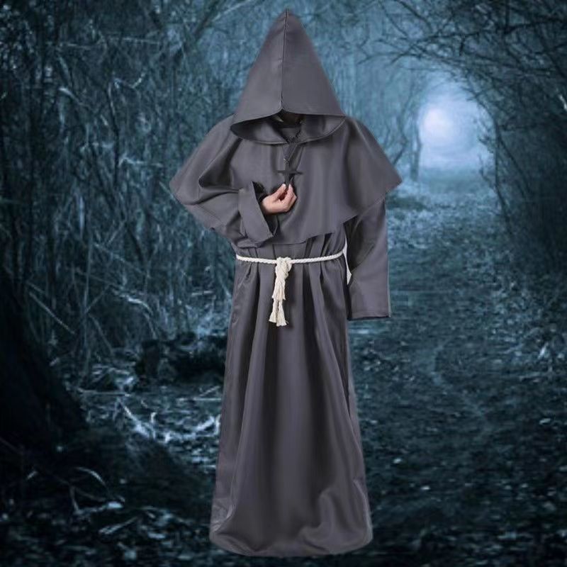 Halloween cosplay Costume Medieval Monk Costume Monk Robe Wizard ...