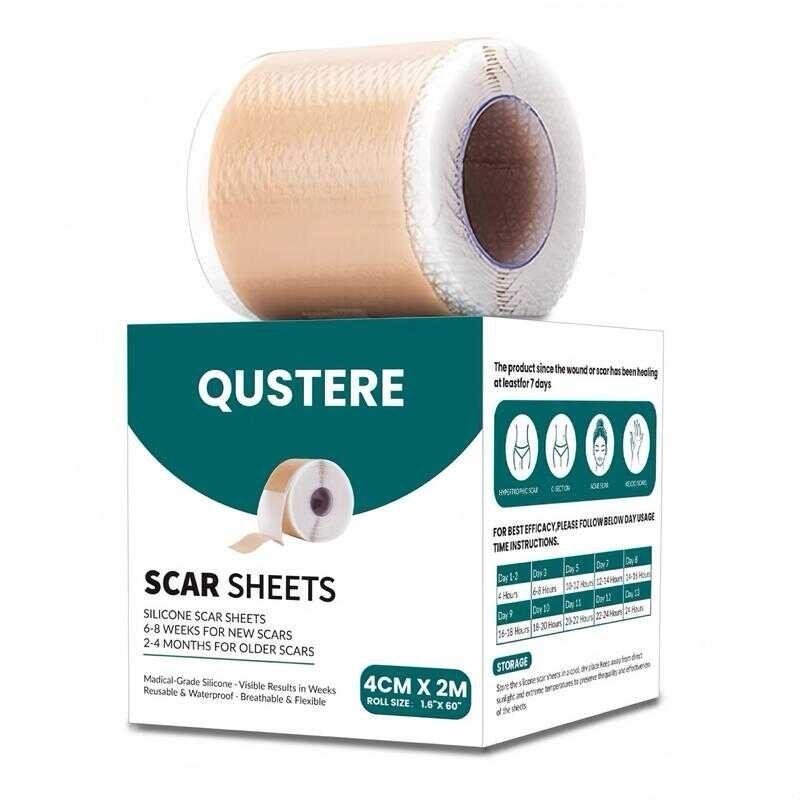 QUSTERE Silicone Scar Tape Gel Strips 2M (1.6" X 60" Roll) Professional ...