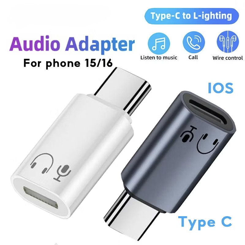 Type-c Male to Ligting Earphone Audio Adapter USB-C To i-O-S Converter ...