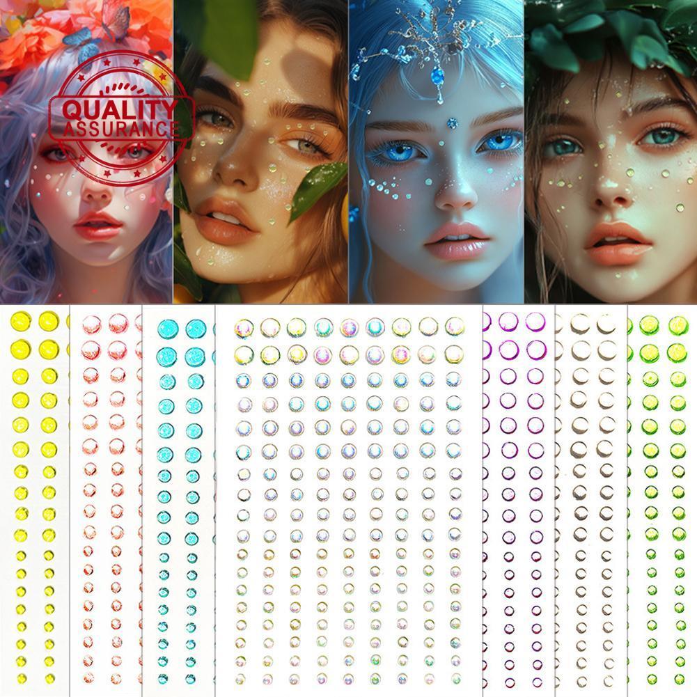 Colorful Kpop Girl Group Makeup Stickers Sparkling Water Makeup Facial ...