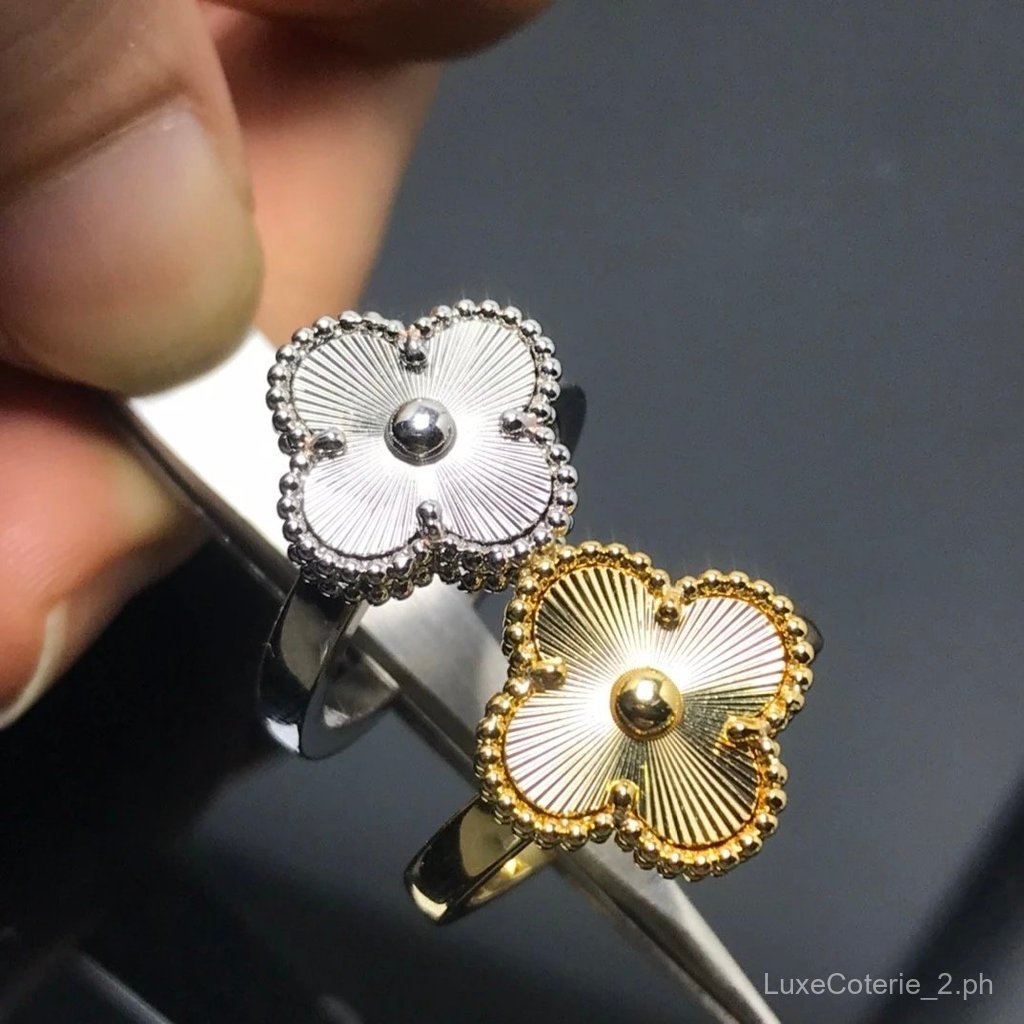 High-End Quality1.1VCA Van Cleef Ring New Laser Four-leaf Clover Ring 6 ...