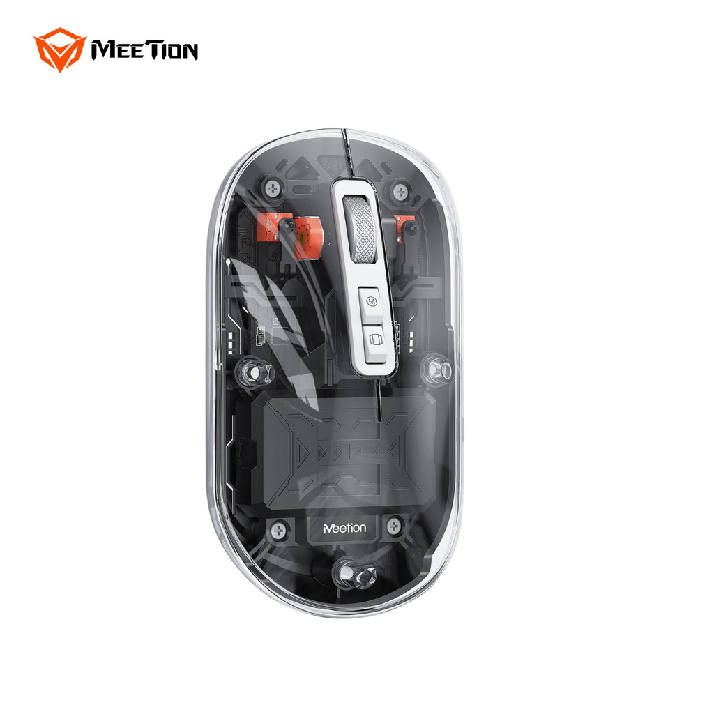 Meetion Clear Wireless Mouse Dual Mode Bluetooth 2.4G 4 DPI Levels ...