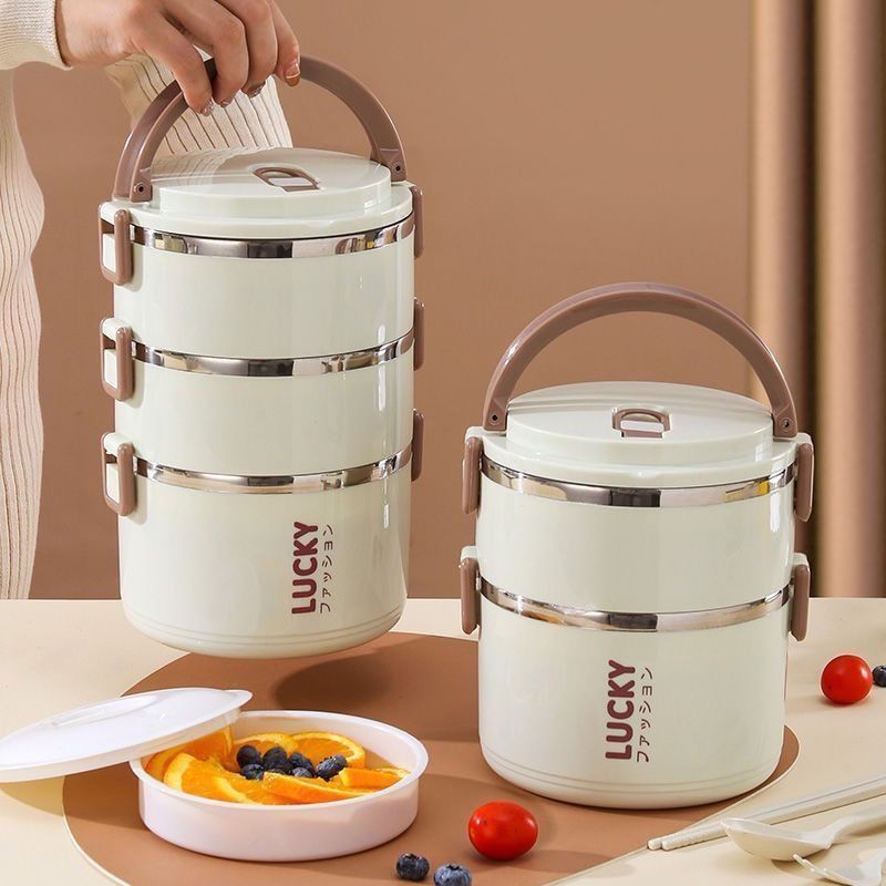 Insulated Lunch Box Food Grade Large-Capacity Double-Layer Insulated ...