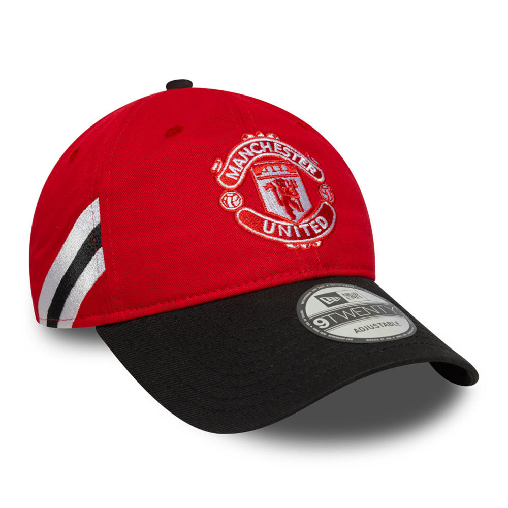 New Era Manchester United FC Bar Stripe Scarlet 9TWENTY Adjustable Cap ...