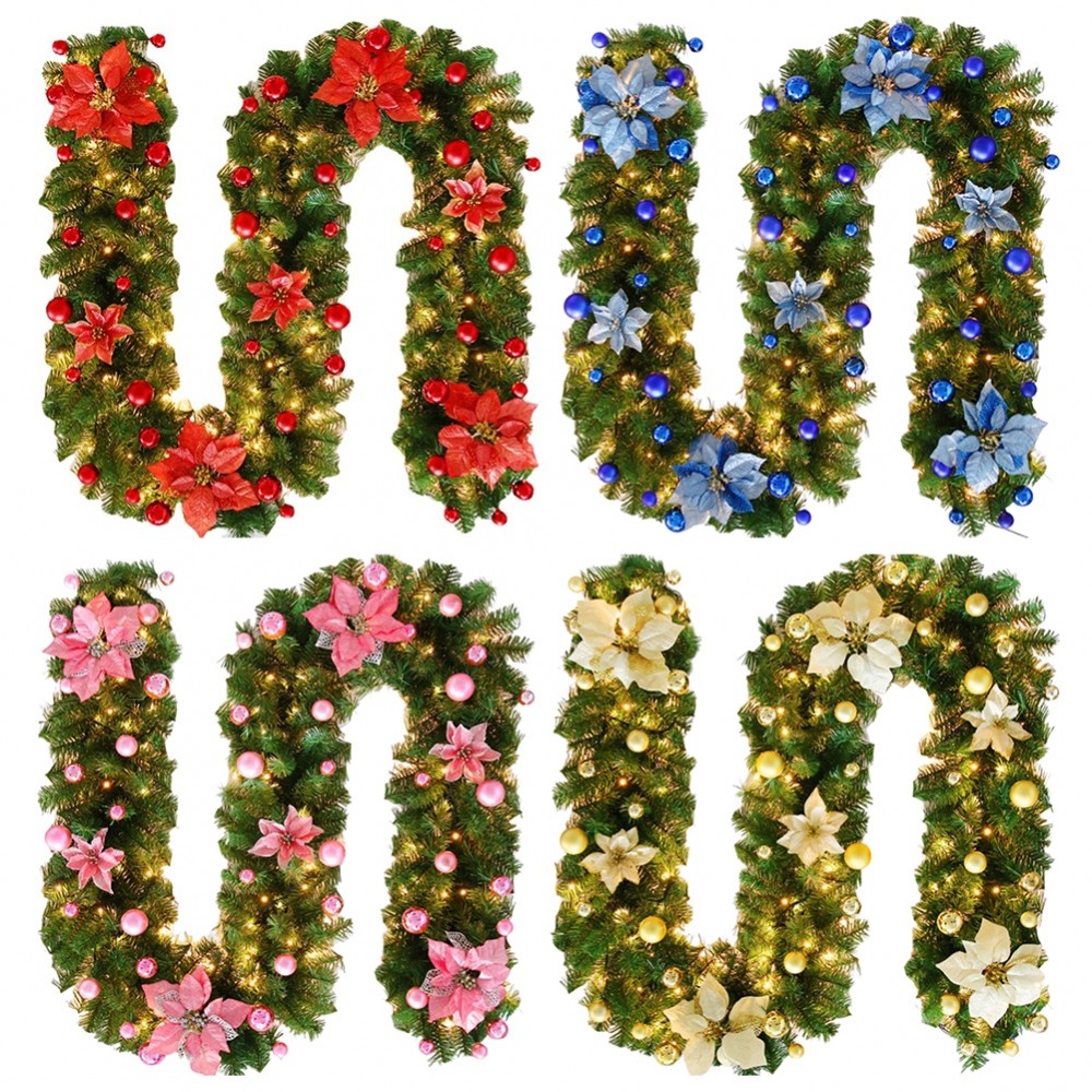 【DISCOUNT】Waterproof 2 7 Meter Red Gold Fruit Vine Garland for Holiday ...