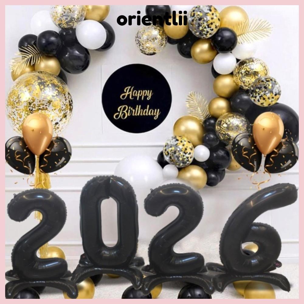 ORIENTLEE 2026 Number Foil Balloons, Standing Year Stand 2026 Balloon ...