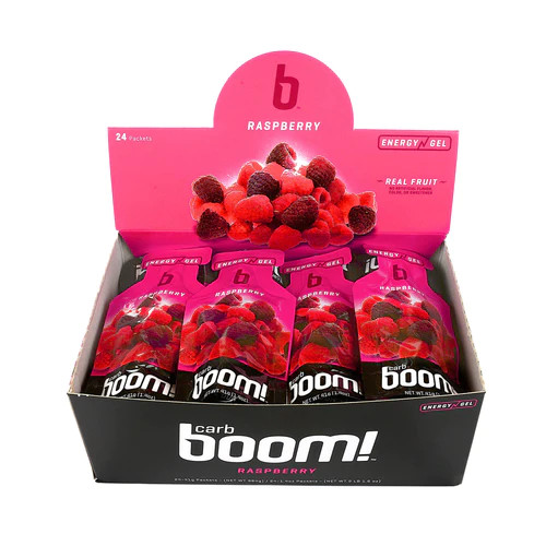 1 CASE Carb Boom! Energy Gels 24 pcs - Raspberry (8 Boxes with 24 pcs ...