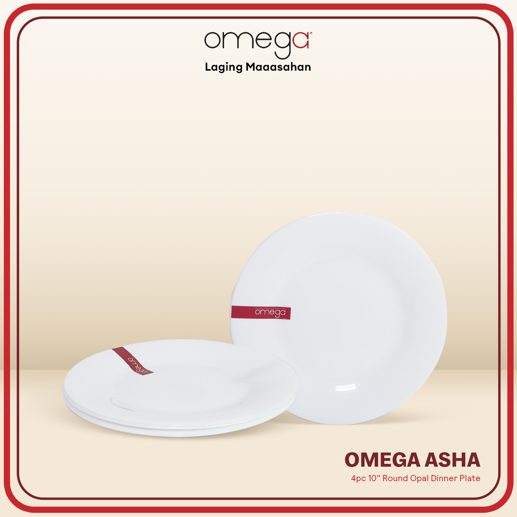 Omega Houseware 4pc Asha Round Opal Dinner Plate / Bowl Set with Gift ...
