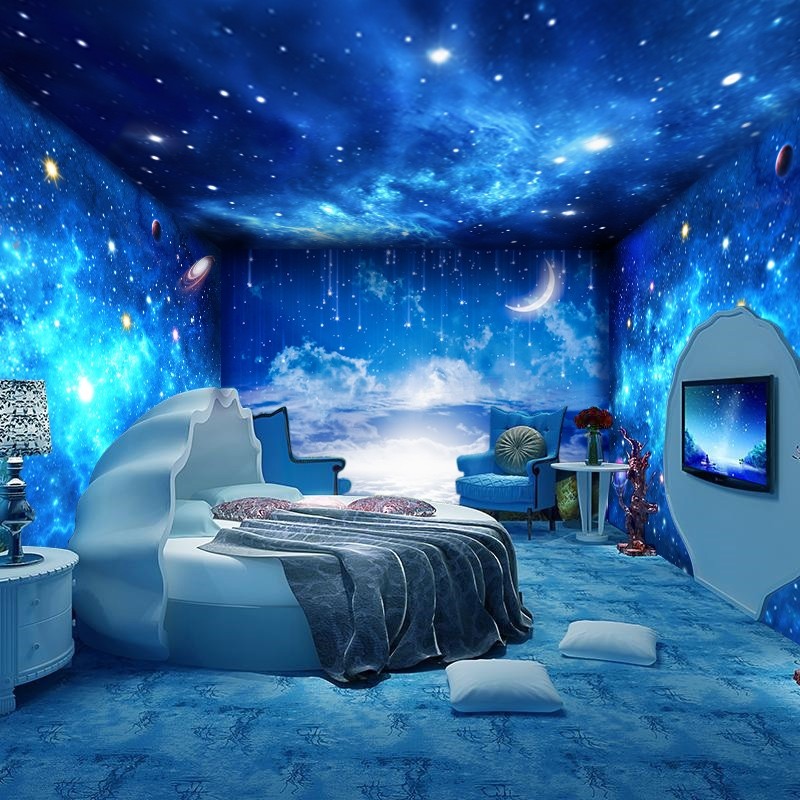 Nebula Starry Sky Ceiling 8d Wallpaper ktv Bar Hotel European Style ...