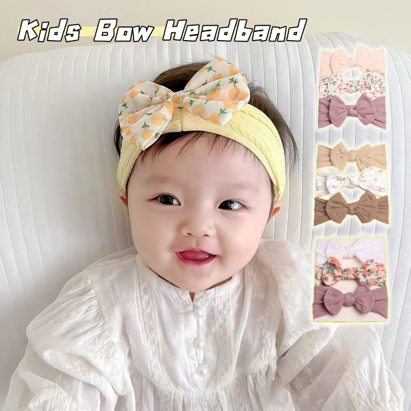 3Pcs Baby Girl Headbands Set Cute Bowknot Elastic Headbands Newborn ...