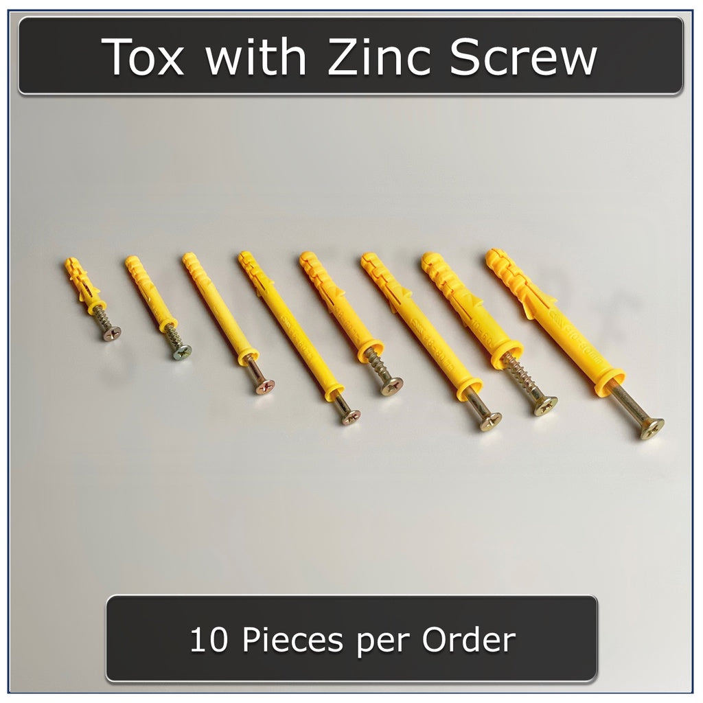 10pcs Tox with Zinc Screw Plastic Wall Plug | Shopee Philippines