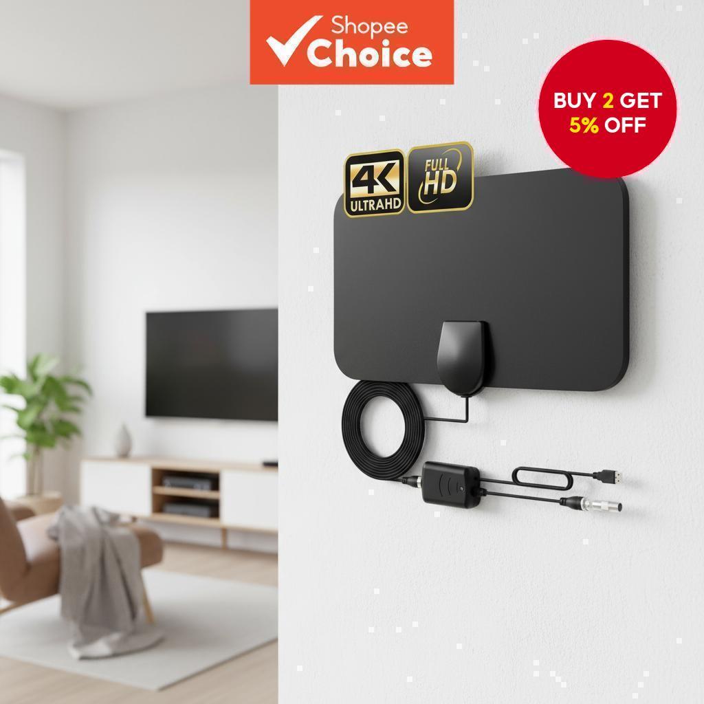 1080P 4K HDTV Indoor Antenna Digital Bo oster Active Aerial HD for Long ...