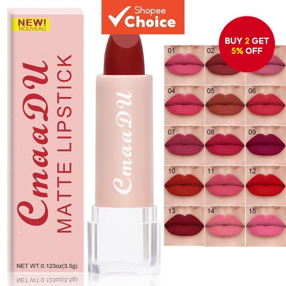 Cmaadu 15-color Lipstick: Waterproof, Matte, 15g, Non-fading and Non ...