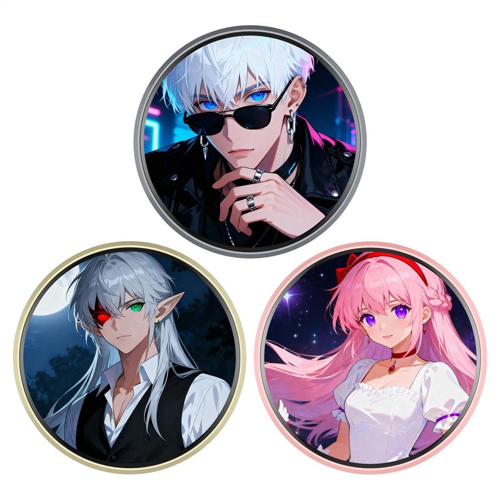 Smart Digital Display Badge with HD IPS Screen Electronic Anime Pins ...