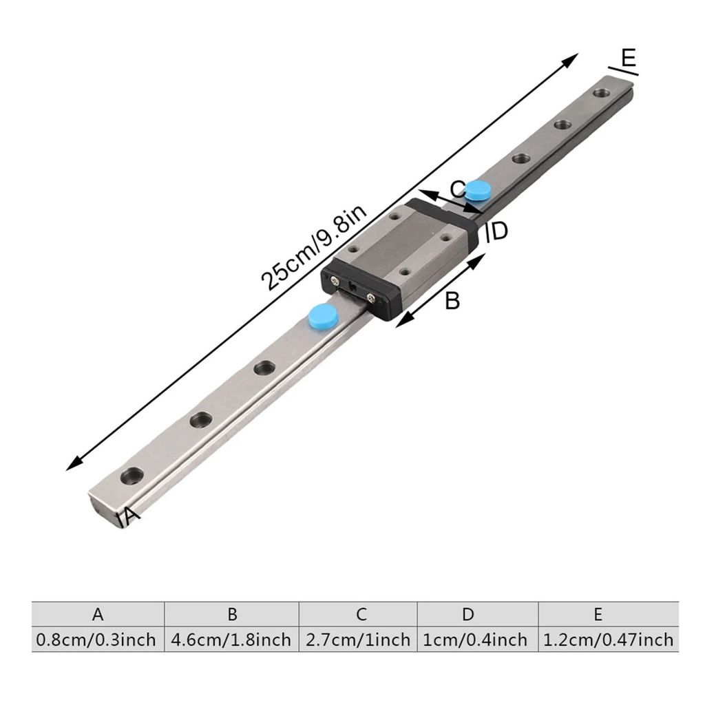 Miniature Linear Sliding Rail Block 250mm 300mm 400mm 500mm 550mm slide ...