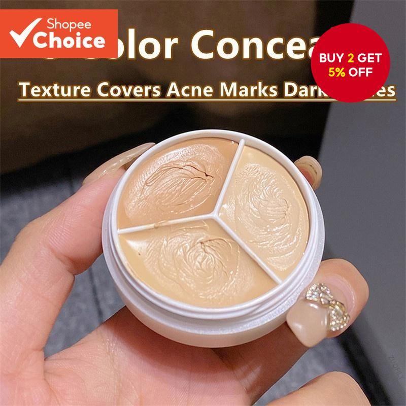 Tri-Color Waterproof Concealer: Long-Lasting, Portable & Whitening for ...