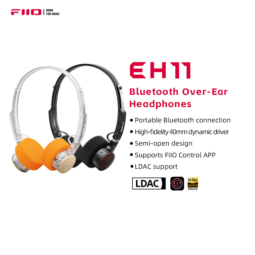 FIIO EH11 On-Ear Headphones with LDAC Hi-Res Audio 30H Battery ...