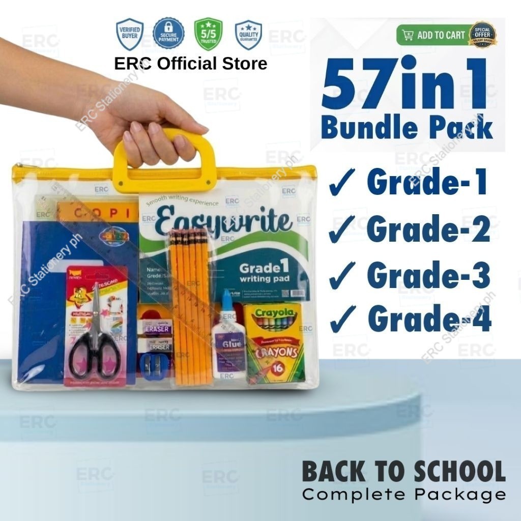 ERC 57-in-1 Bundle Pack for Grade 1 2 3 4 Back to School Complete ...