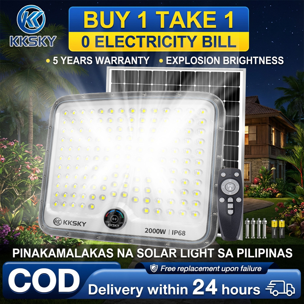 KKSKY Solar Light Outdoor Waterproof IP68 Heavy Duty With Panel ...