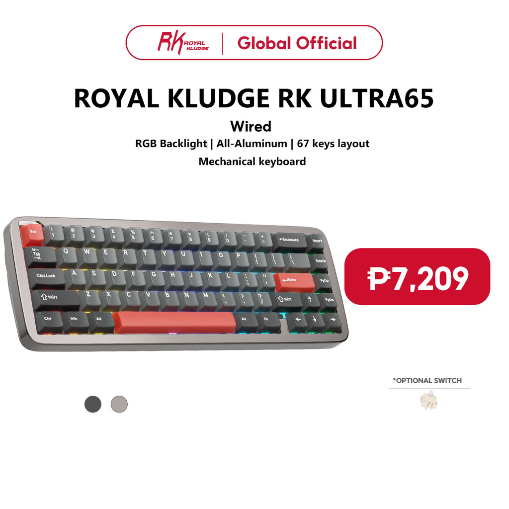 RK Royal Kludge RK Ultra65 All-aluminum Keyboard With Cream Switch ...