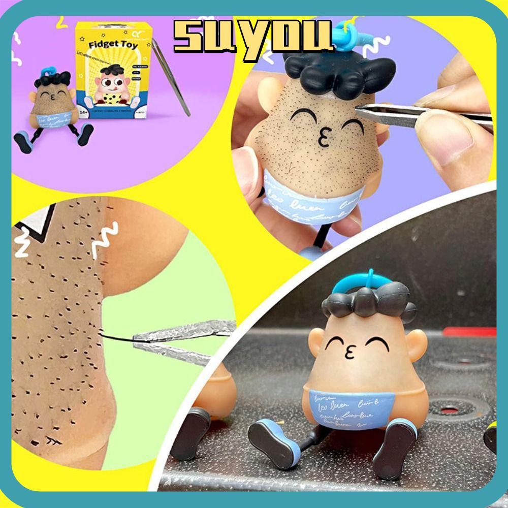 SUYO Novelty Plucking Toys, Pimple Anti Stress Toy Funy Pull Beard ...