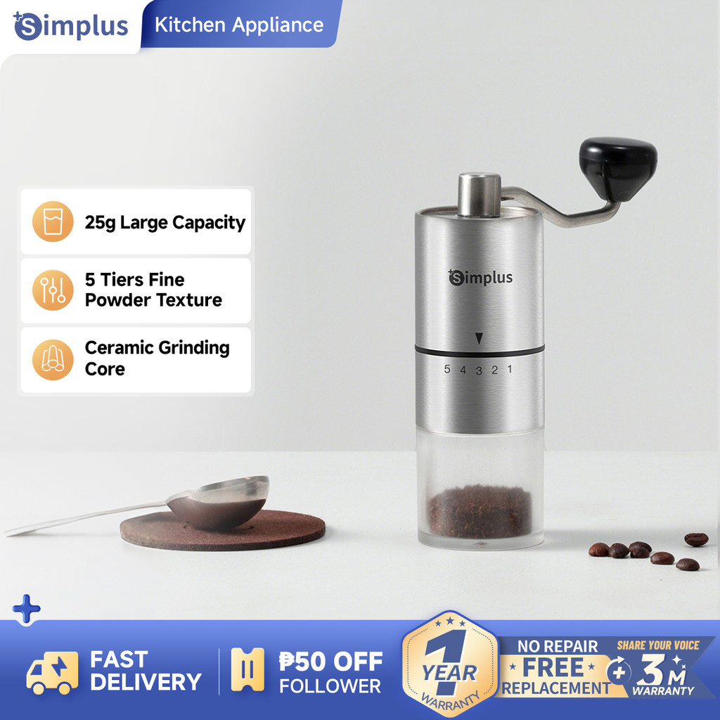Simplus Manual Coffee Grinder Ceramic Grinding Wick Coffee Bean Grinder ...