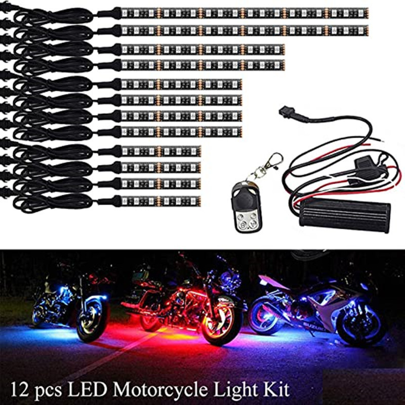 LED RGB Remote Control Ambient Light - 12 Colors Flashing Car ...