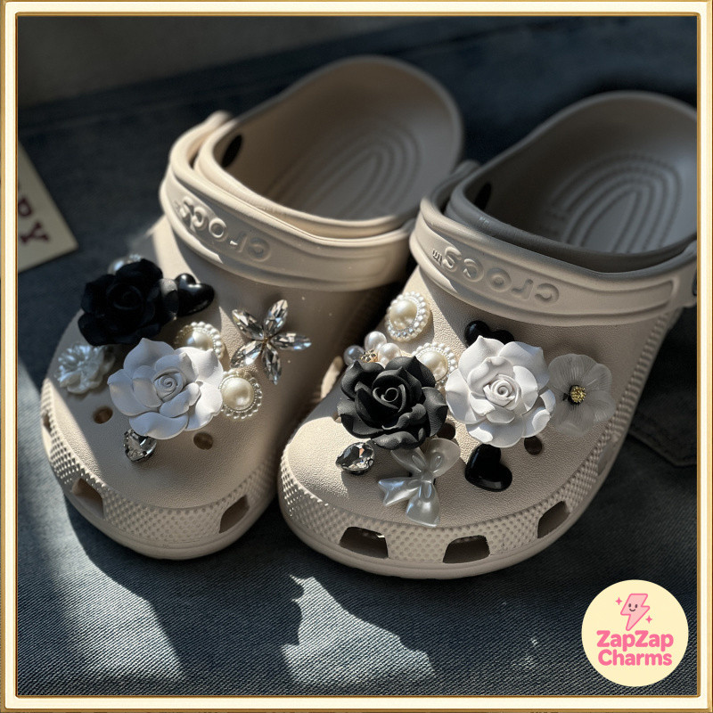 Luxury Alloy Metal Clogs Charms Set | Designer Crystal Shoe Charms ...