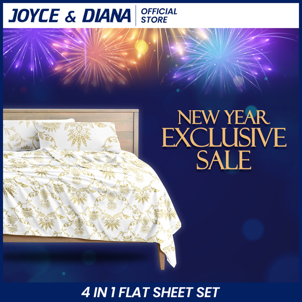 [New Year Exclusive] Joyce and Diana Random Premium 4in1 Flat Sheet Set ...