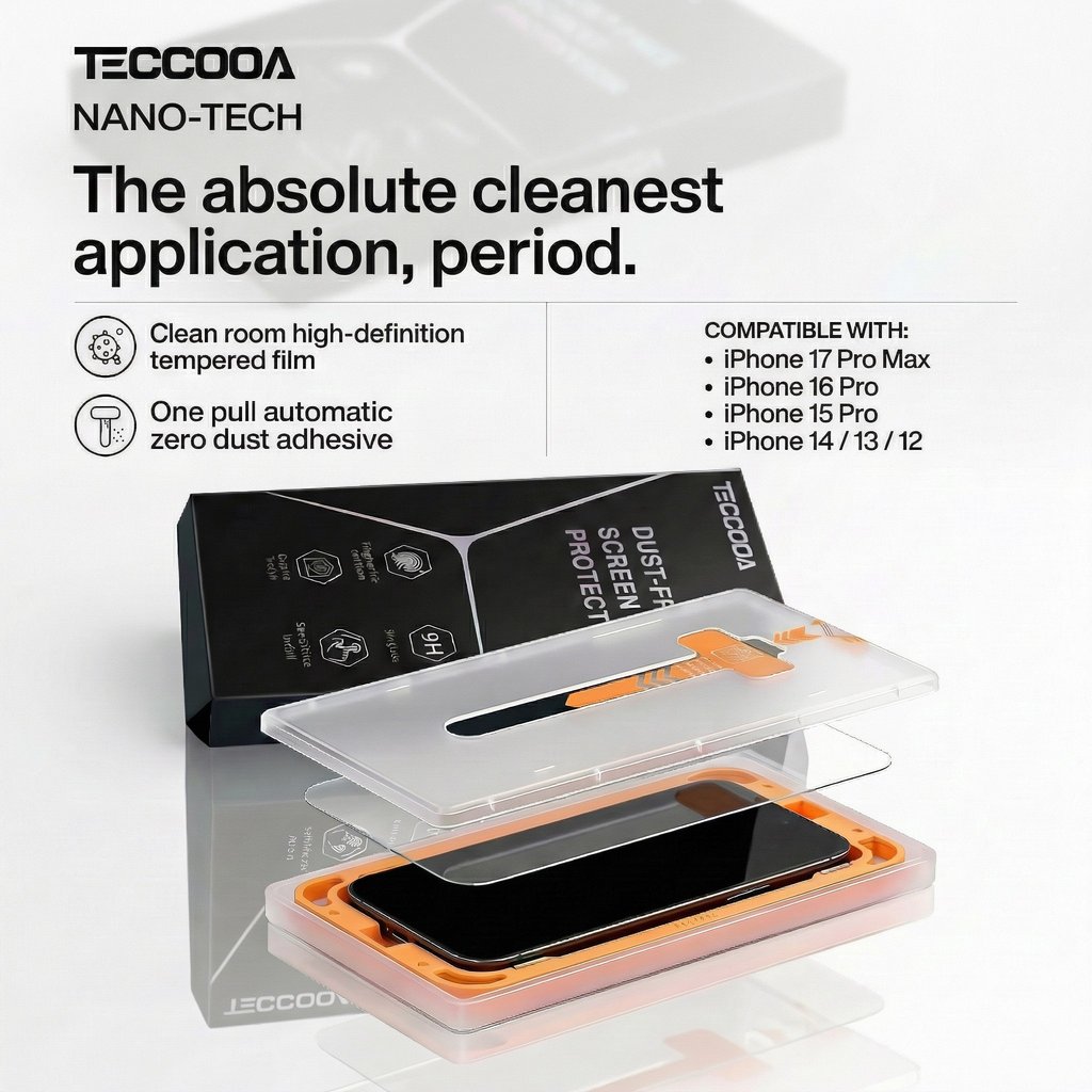 TECCOOA HD Hardness Privacy Tempered Glass Anti‑Spy Explosion‑Proof ...