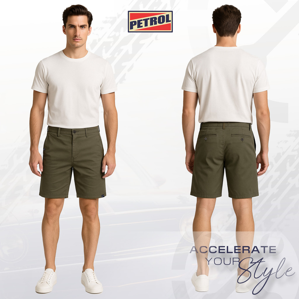 Petrol Men's Basic Non-Denim Tapered Short Mid-Rise 187732-U (Olive ...
