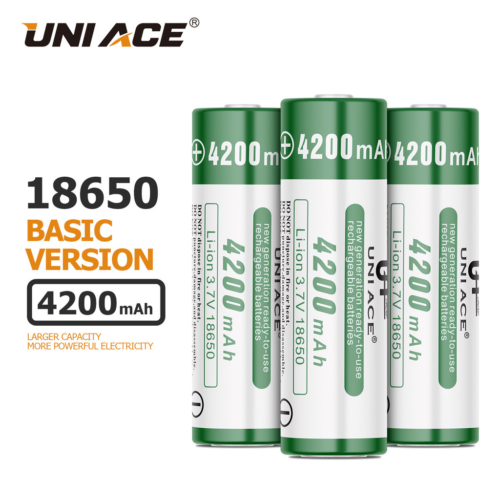 Rechargeable 18650 Lithium-Ion Battery 3.7V 4200mAh for Flashlights ...