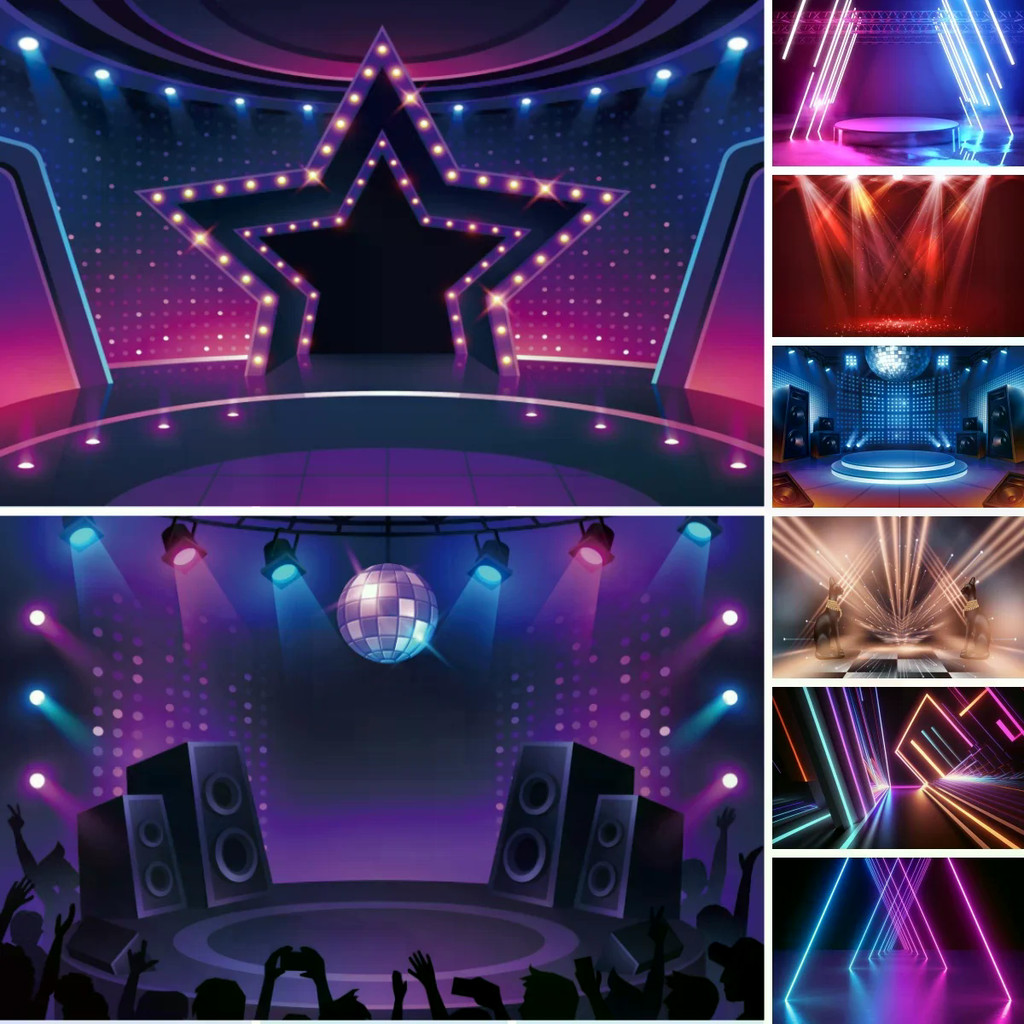 Preorder Cotton Polyester Let's Glow Party Photography Backdrop Music ...