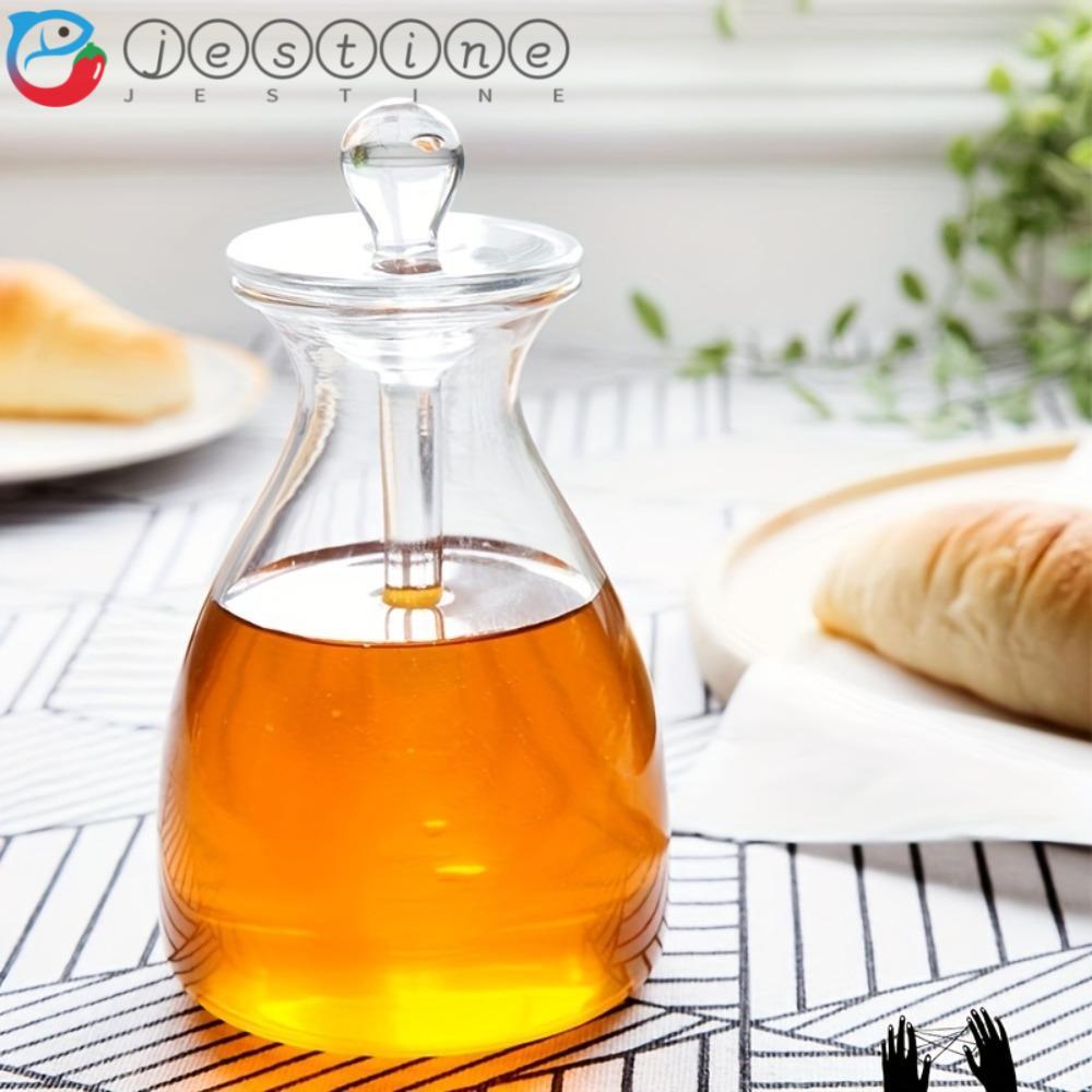 JESTINE Glass Honey Jar, Large Capacity Three-dimensional Bee Honey Pot ...