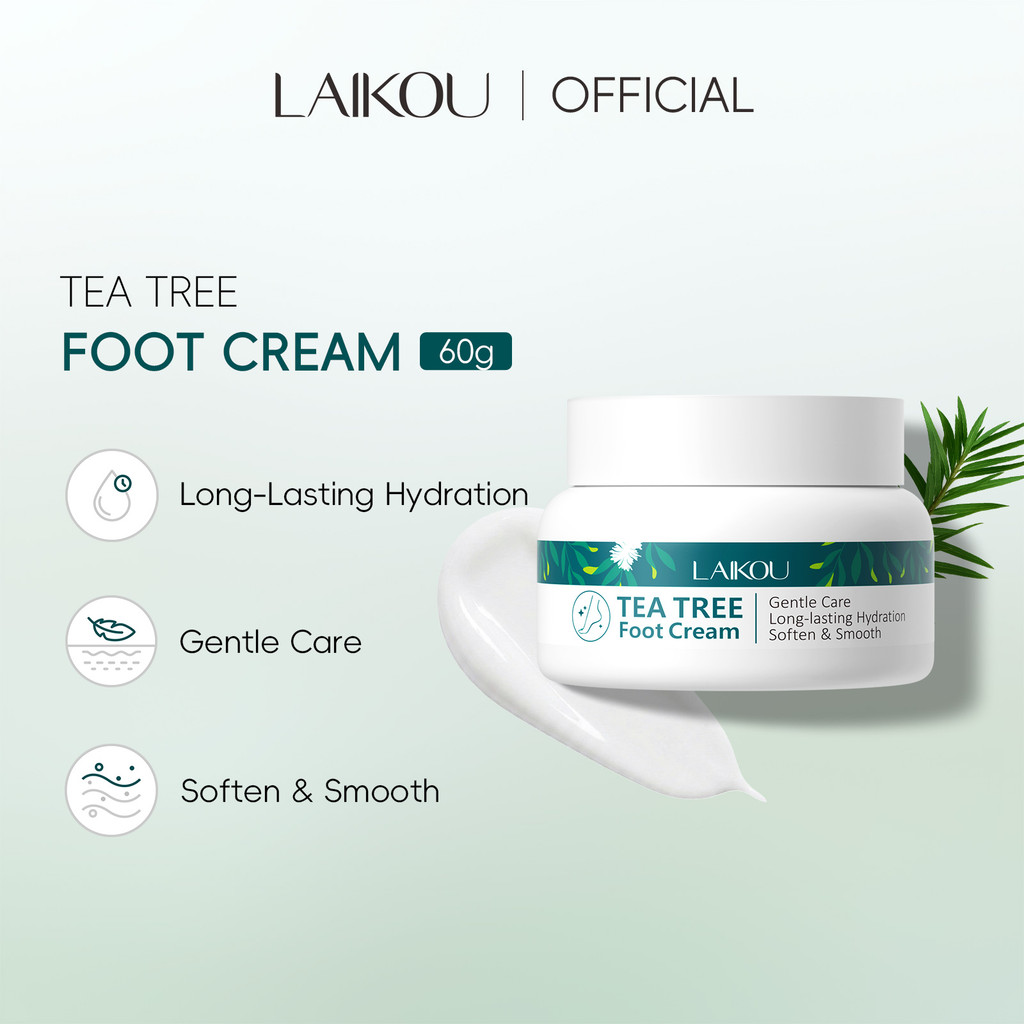 LAIKOU Tea Tree Foot Cream 60g Long-lasting Hydration Gentle Care ...