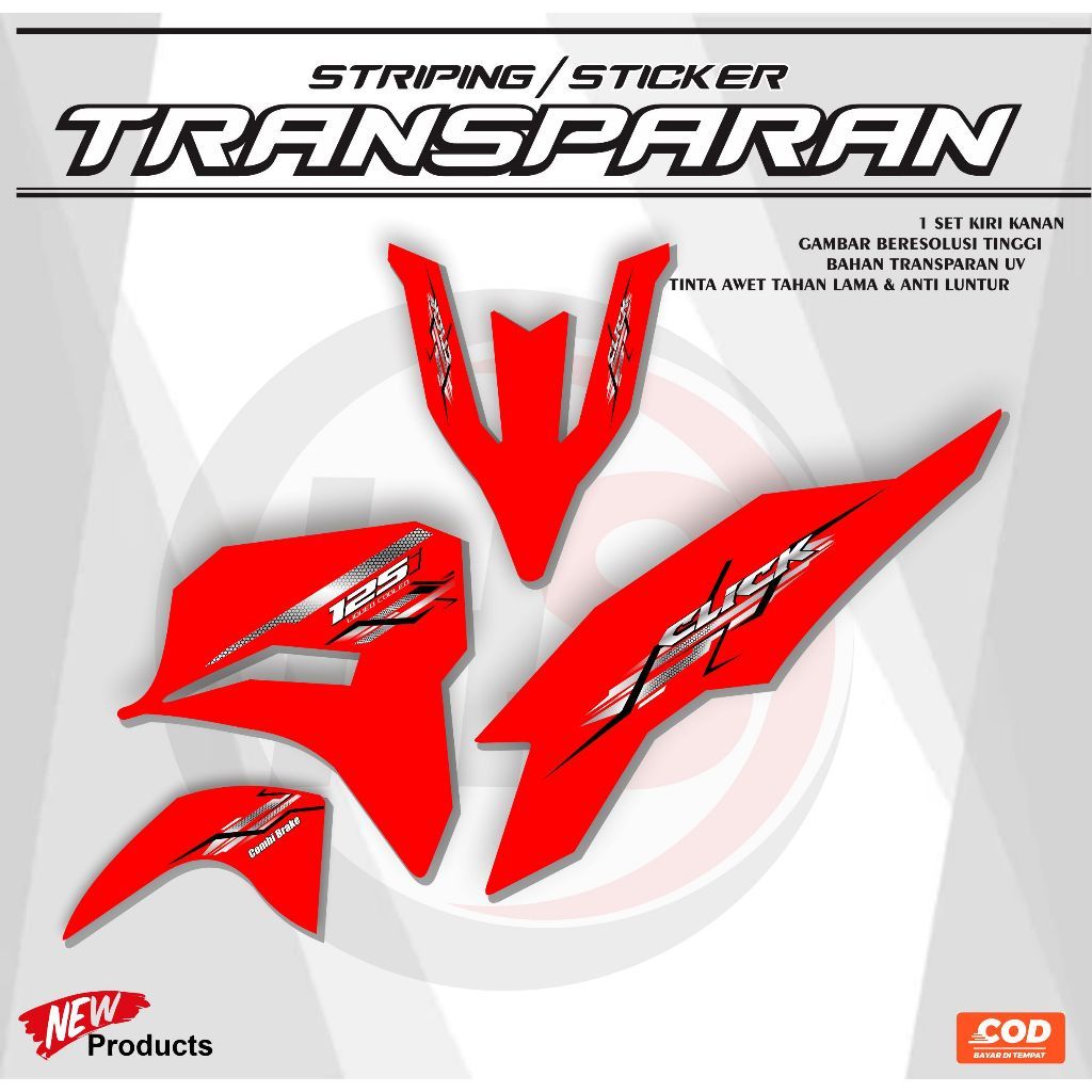 TRANSPARENT STICKER STRIPING VARIO 125 NEW 2023 GEN 2 SIMPLE MOTIF ...