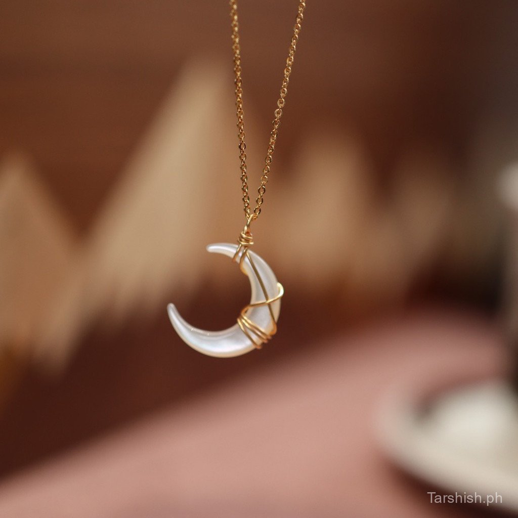 Hand-woven Moon Necklace for Women Plating24K Gold+Unique Design ...