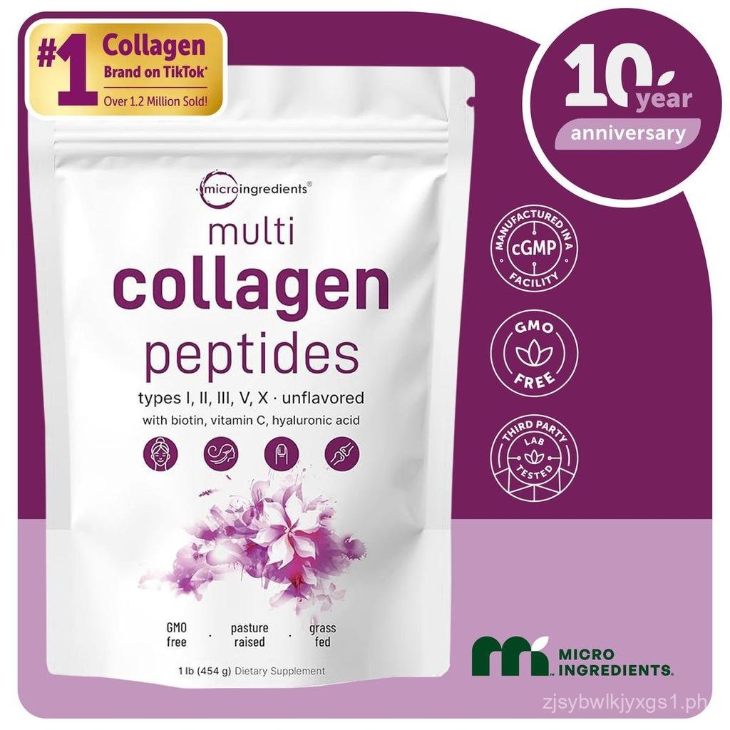Micro Ingredients Multi Collagen Peptides Powder - Hydrolyzed Protein ...