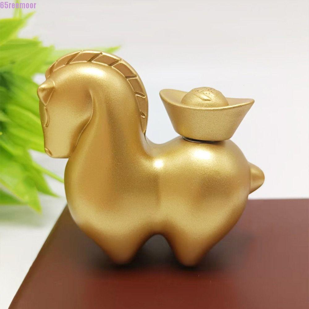 REEMOOR Rotating Ingots Horse Statue, Style Realistic Running Horse ...