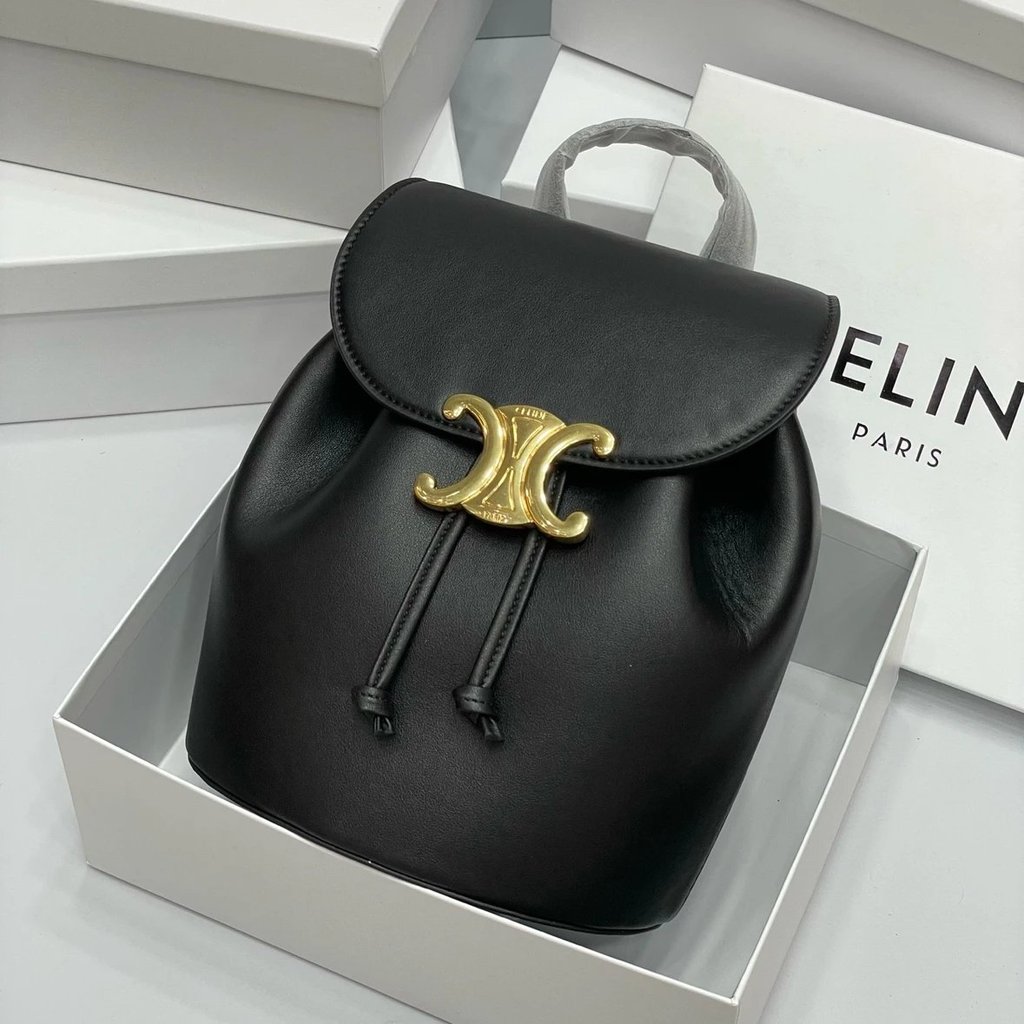 CELINE CELINE BONNIE Flap Magnetic Buckle Opening Closing Drawstring ...