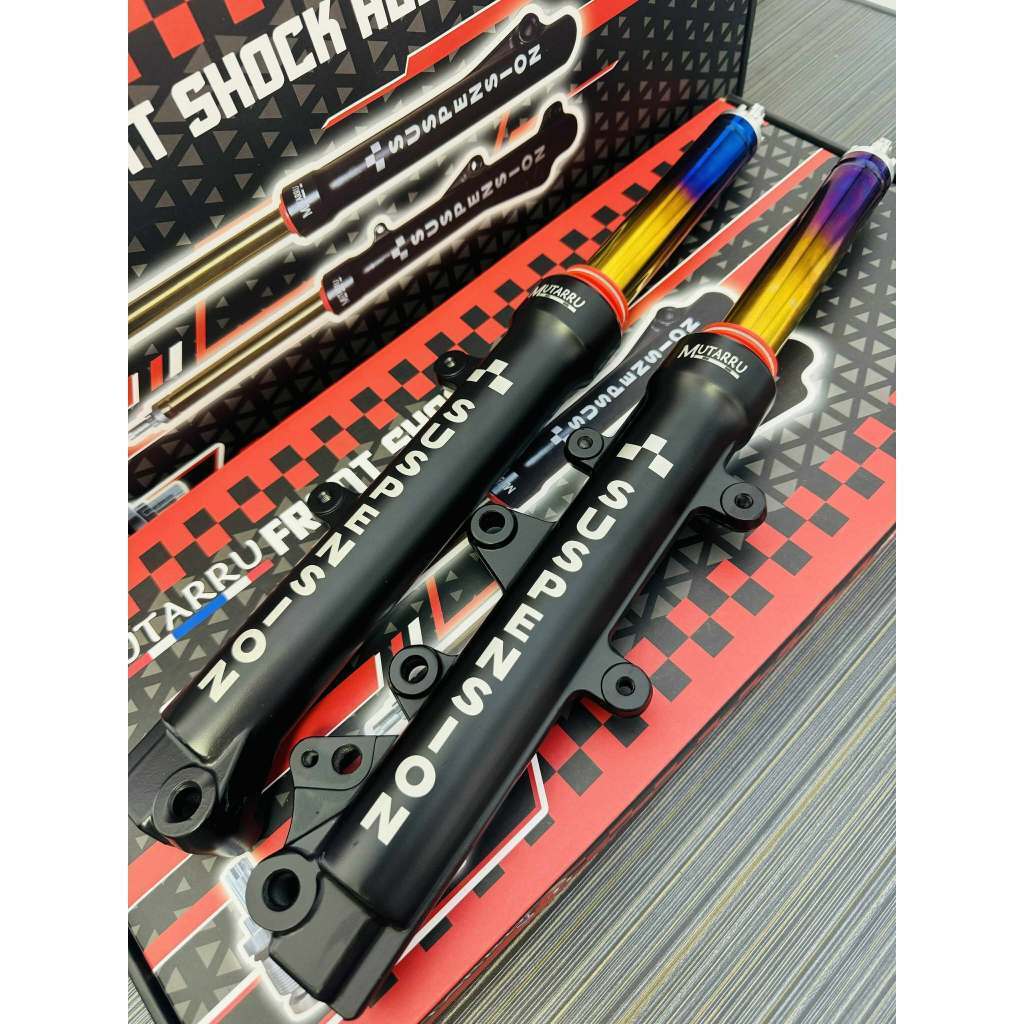 MUTARRU FRONT SHOCK ASSY ADJUSTABLE OVERSIZE BLACK/ RAINBOW | Shopee ...