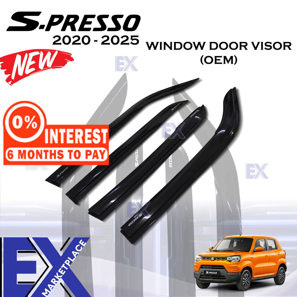 Suzuki Spresso 2020 to 2025 OEM TYPE Window Door Rain Visor Black ...