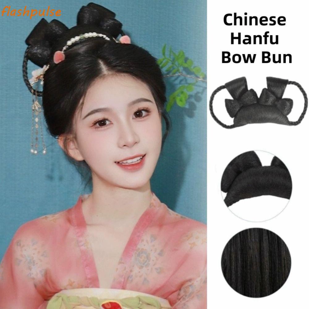 FLASHPULSE Ancient Wig, Hairpiece Lazy Hair Bag Retro Hair Chignon ...