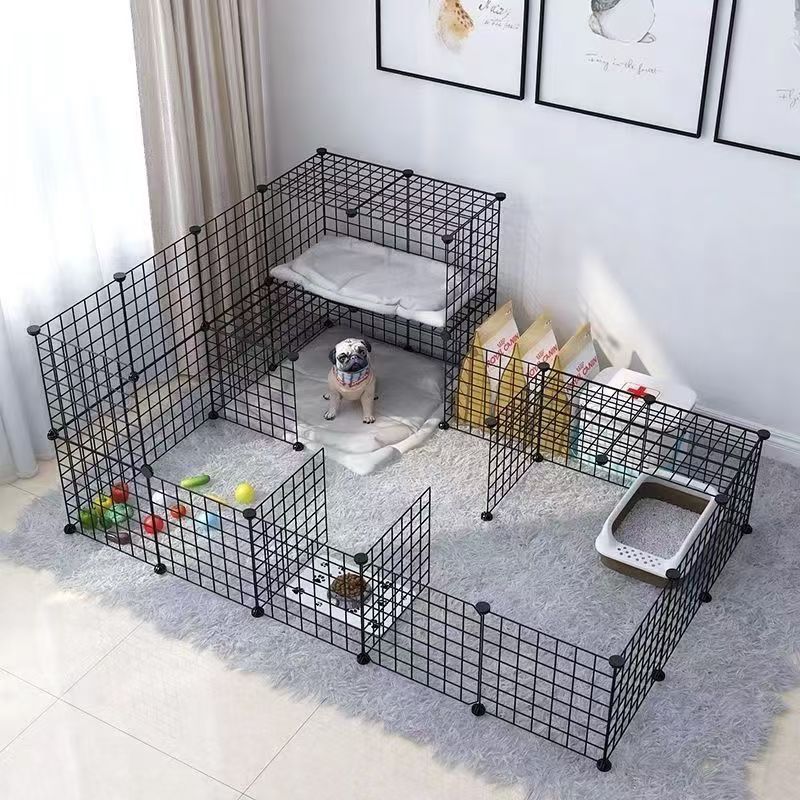 【35*35cm】DIY Dog Fence Pet Fence Dog Cage with Door Playpen Cat Cage ...