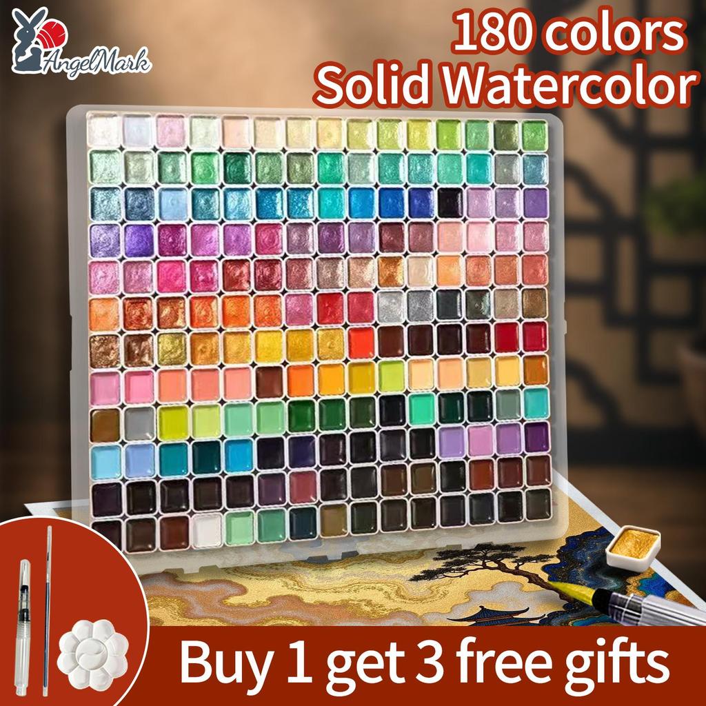 Angel Mark 180 Colors Solid Pigment Pearlescent Set for Art Painting ...