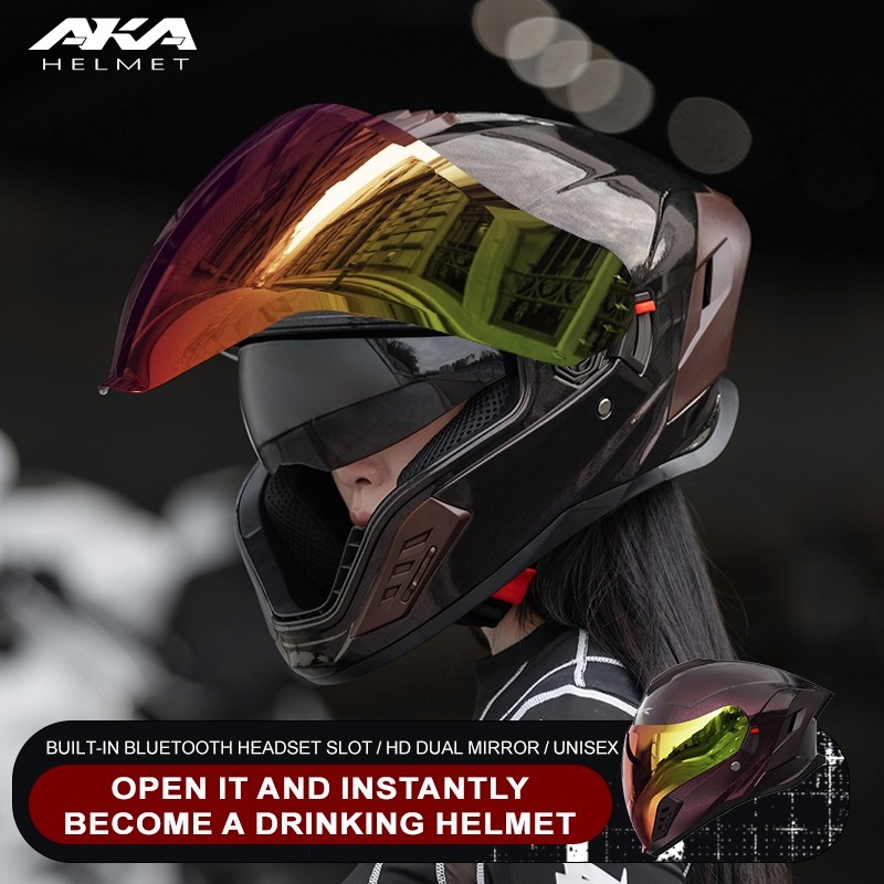 AKA 905 Dual Mirror Full Face Motorcycle Helmet ICC Approved | Shopee ...