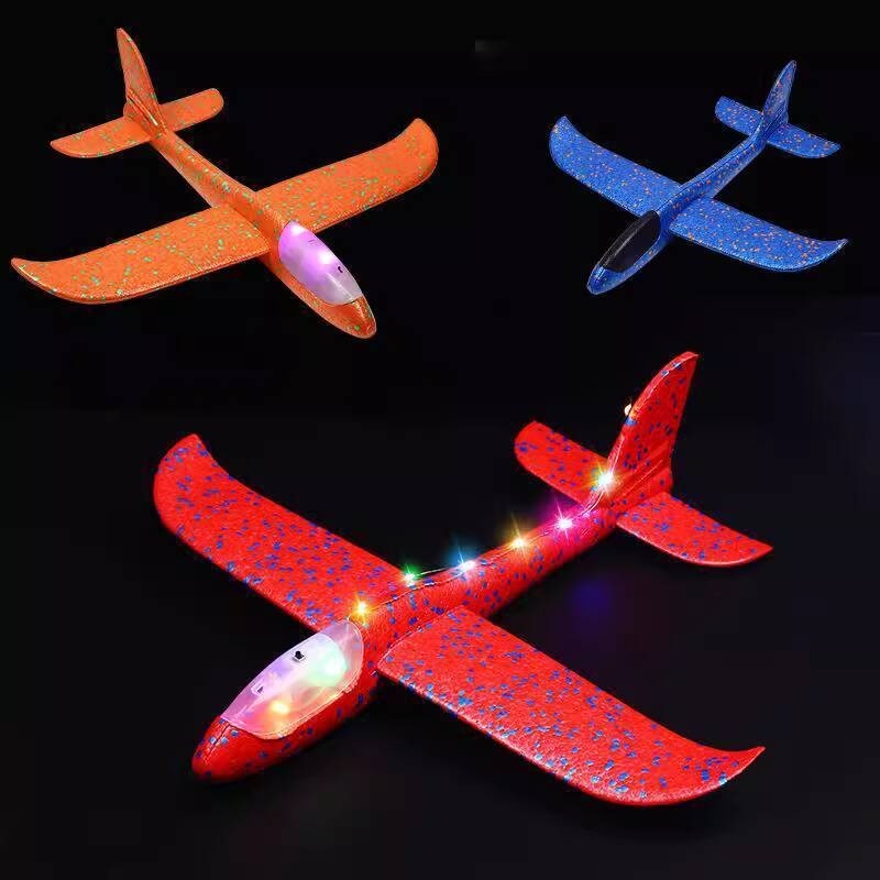Large Foam Airplane Light-Up Toy Hand-Throwing Airplane Model Children ...