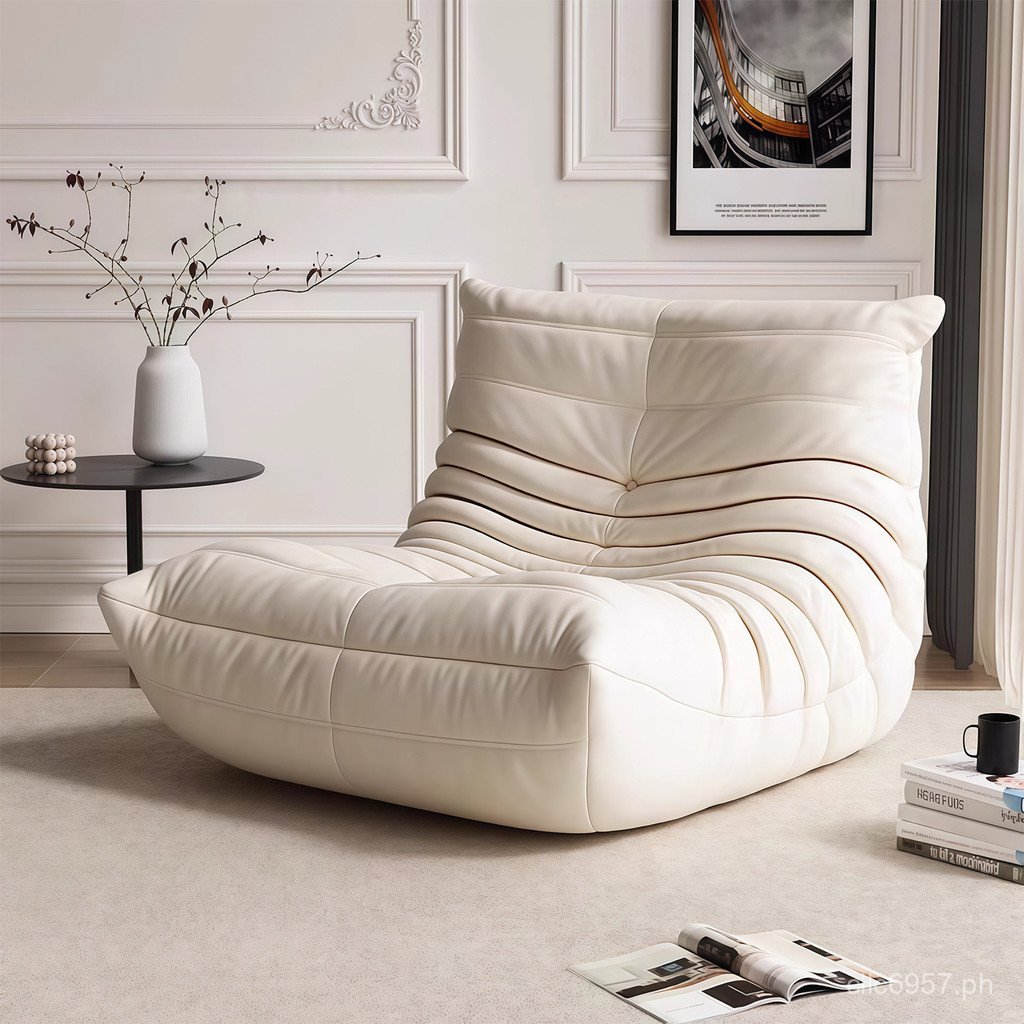 Single Sofa Recliner for Balcony, Red Leisure Sleeping Sofa for Living ...